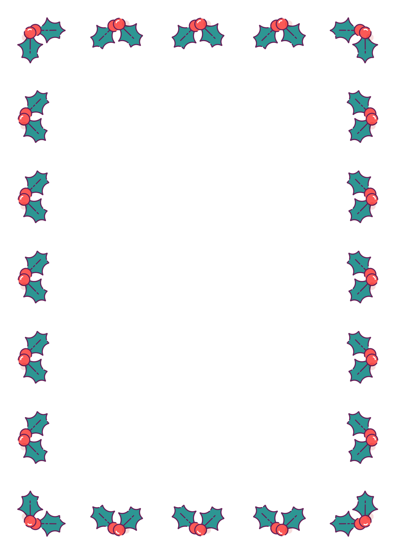 Christmas Holly with Berries Border (Free) – Christmas HQ
