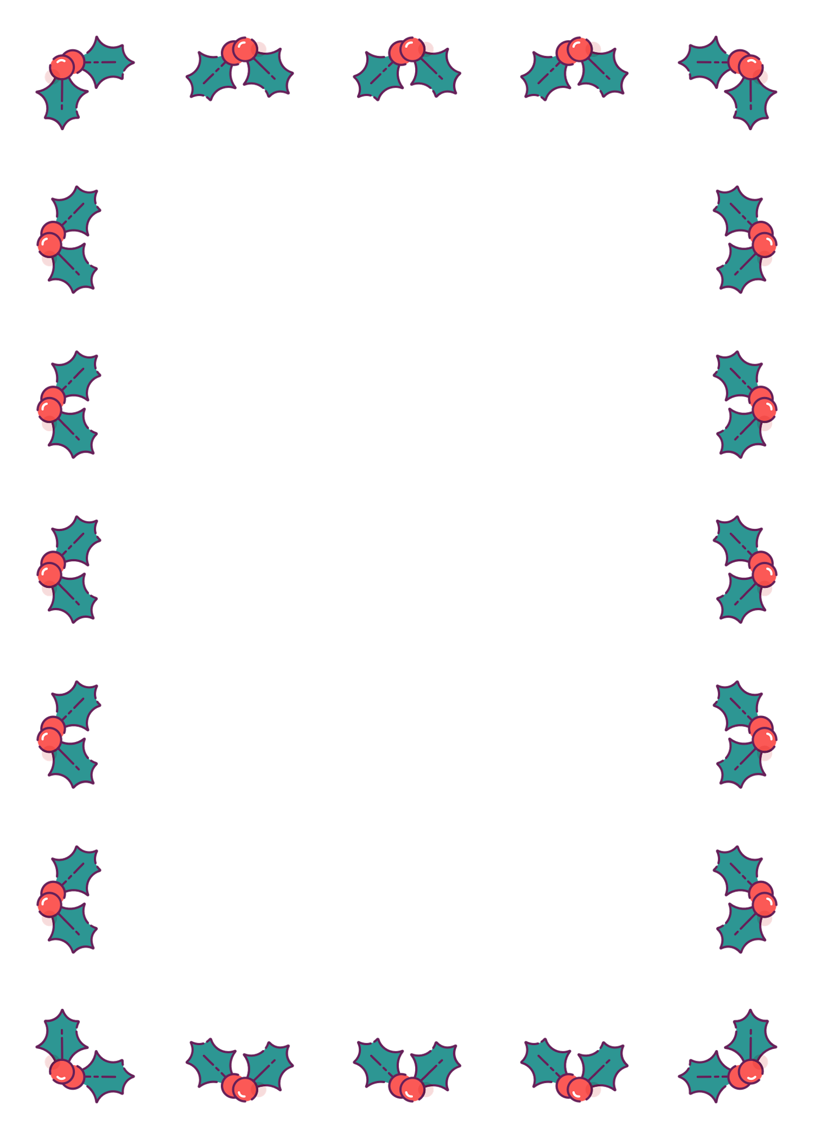 Christmas Holly with Berries Border (Free) – Christmas HQ