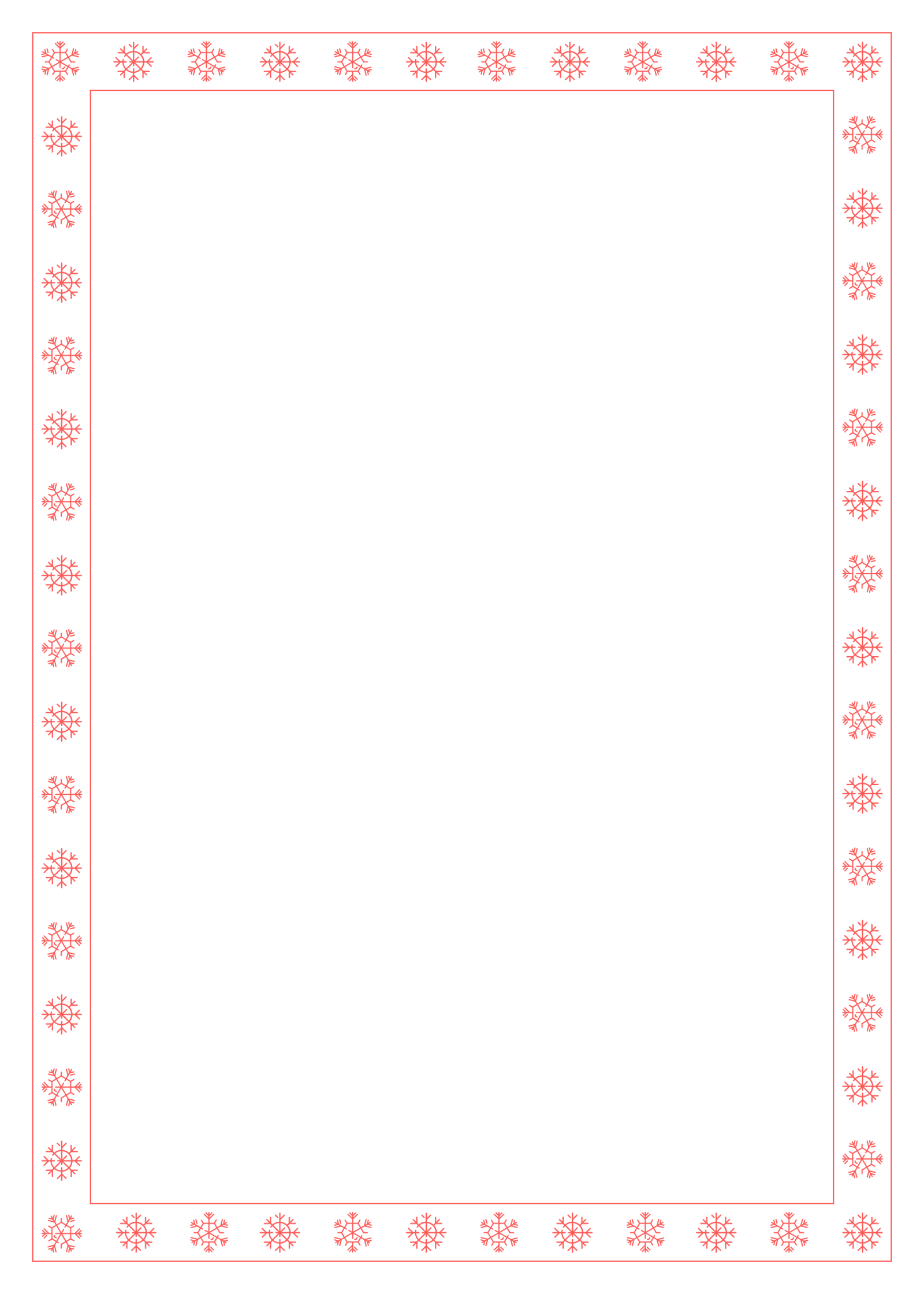 Red Snowflakes Border (Free) – Christmas HQ