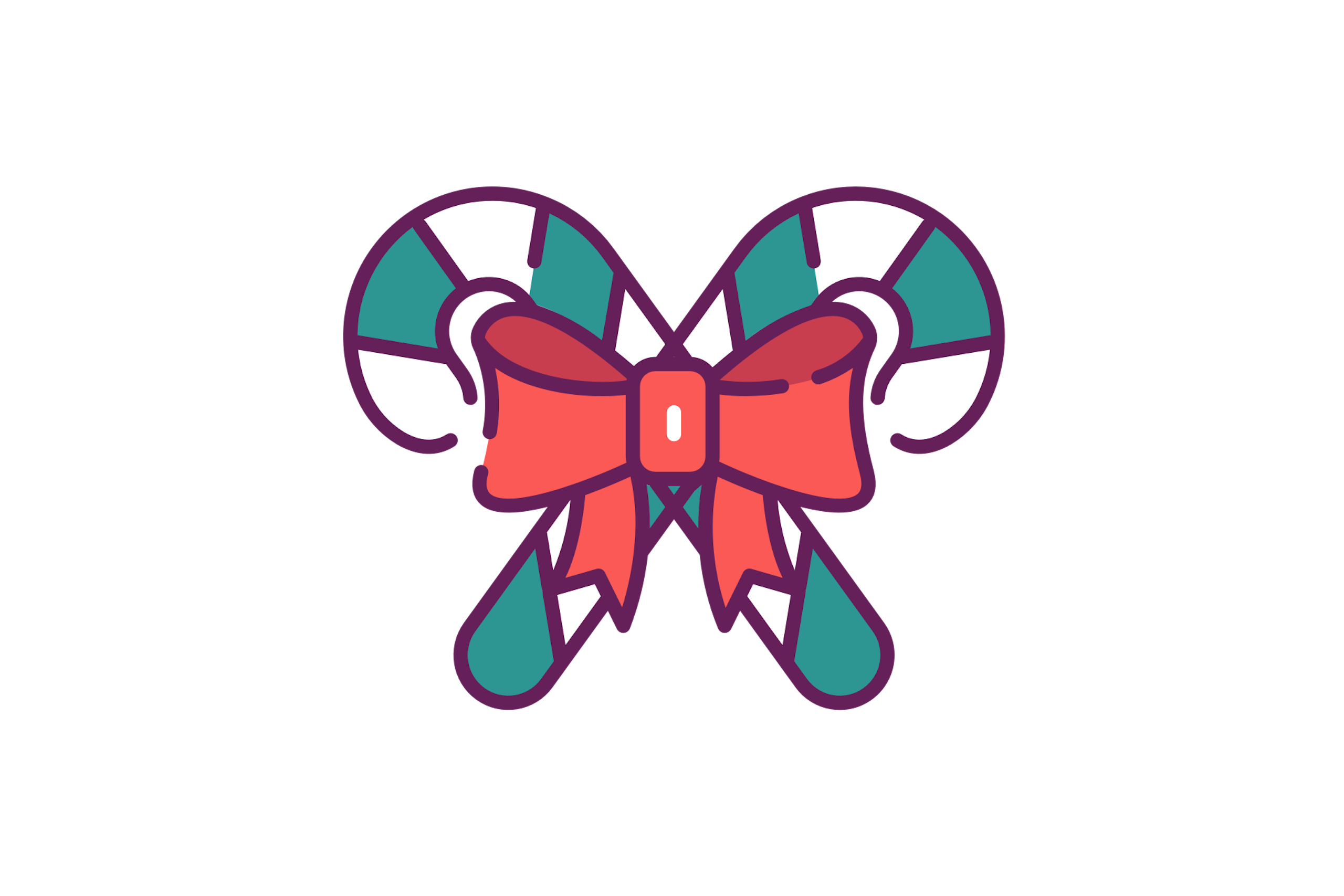 Candy Canes with Red Bow Clip Art (Free) – Christmas HQ