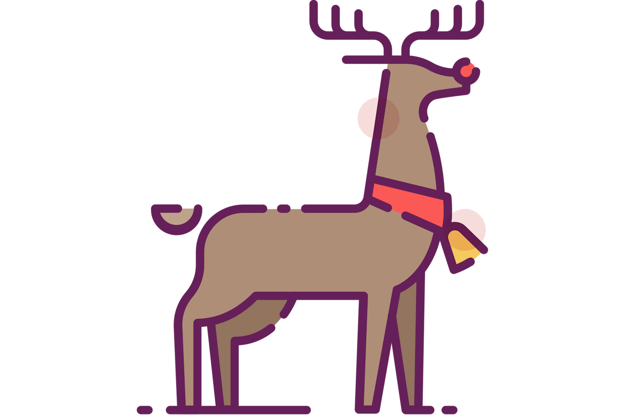 Reindeer with Red Nose (Rudolph) Clip Art (Free) – Christmas HQ