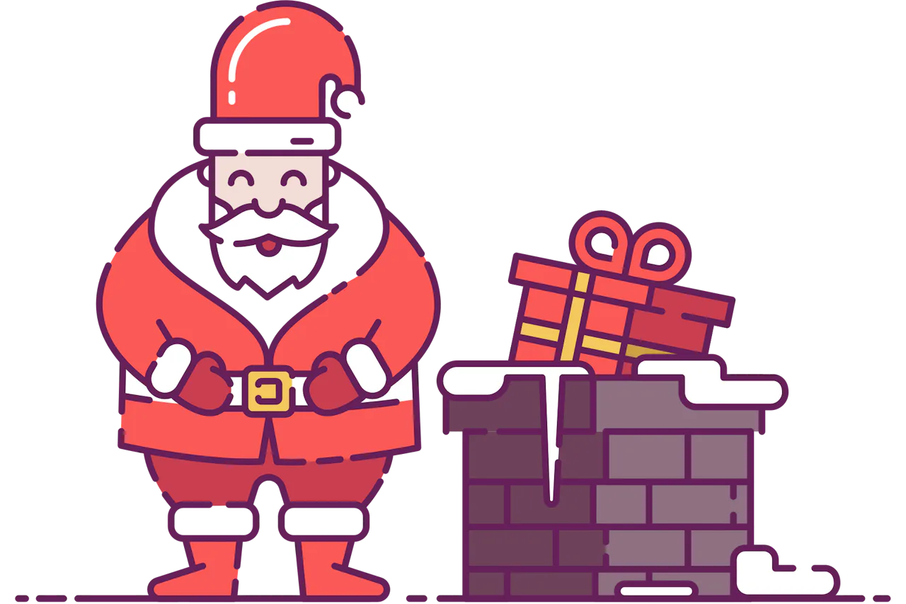 Santa Claus by the Chimney Clip Art (Free) – Christmas HQ