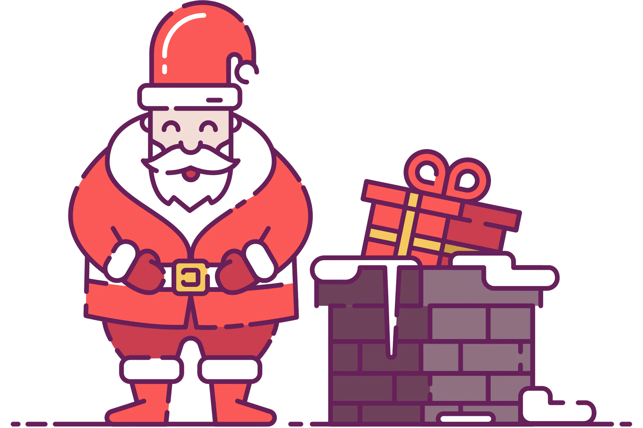 Santa Claus by the Chimney Clip Art (Free) – Christmas HQ