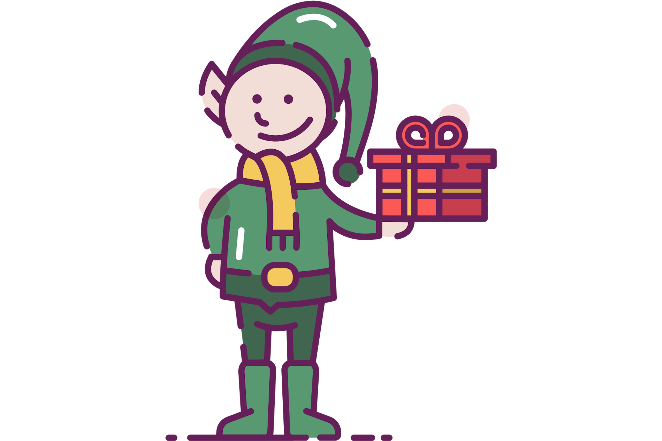 Santa's Elf Holding a Gift Clip Art (Free) – Christmas HQ
