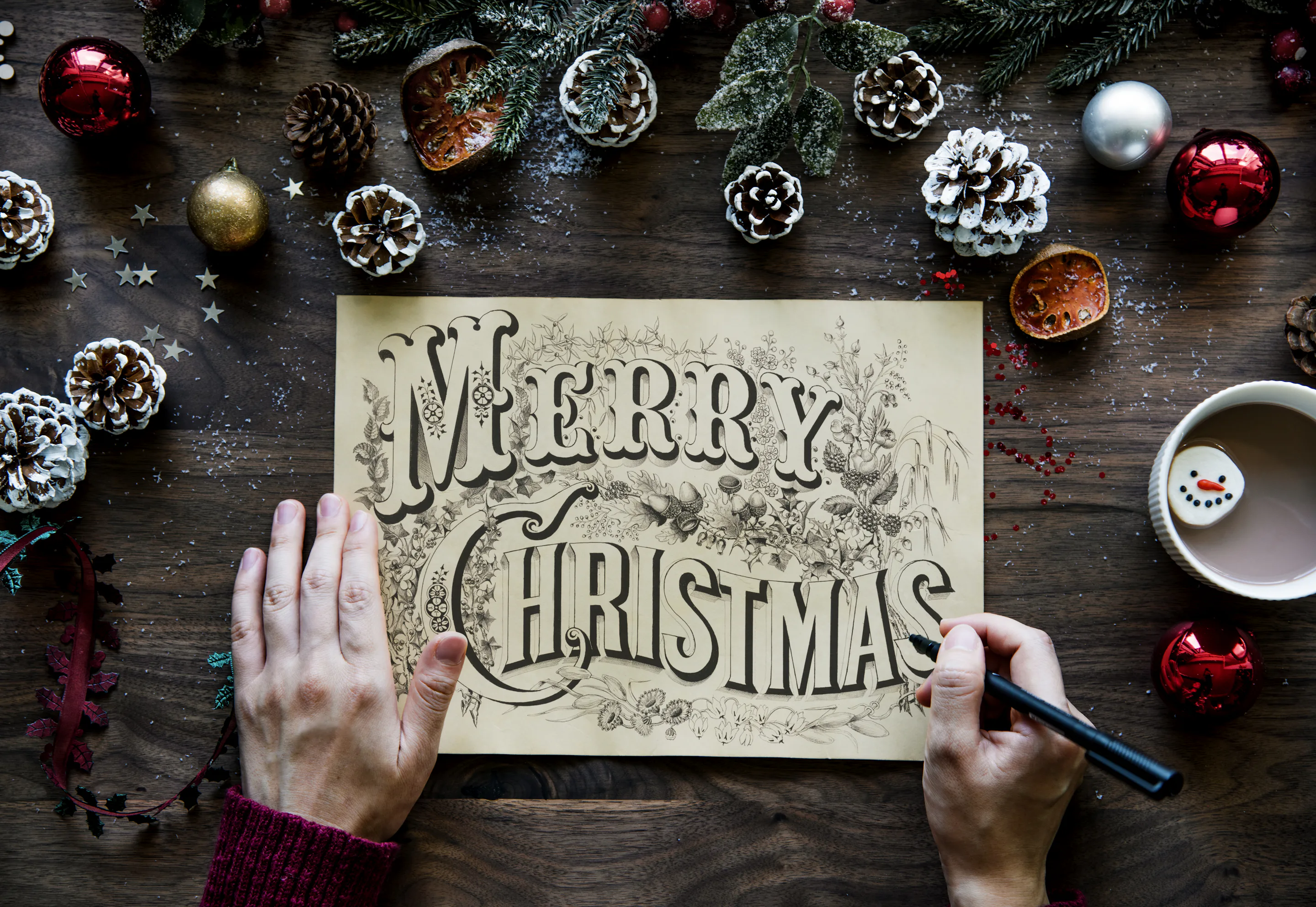 Hand Drawn Merry Christmas Image (Free) – Christmas HQ